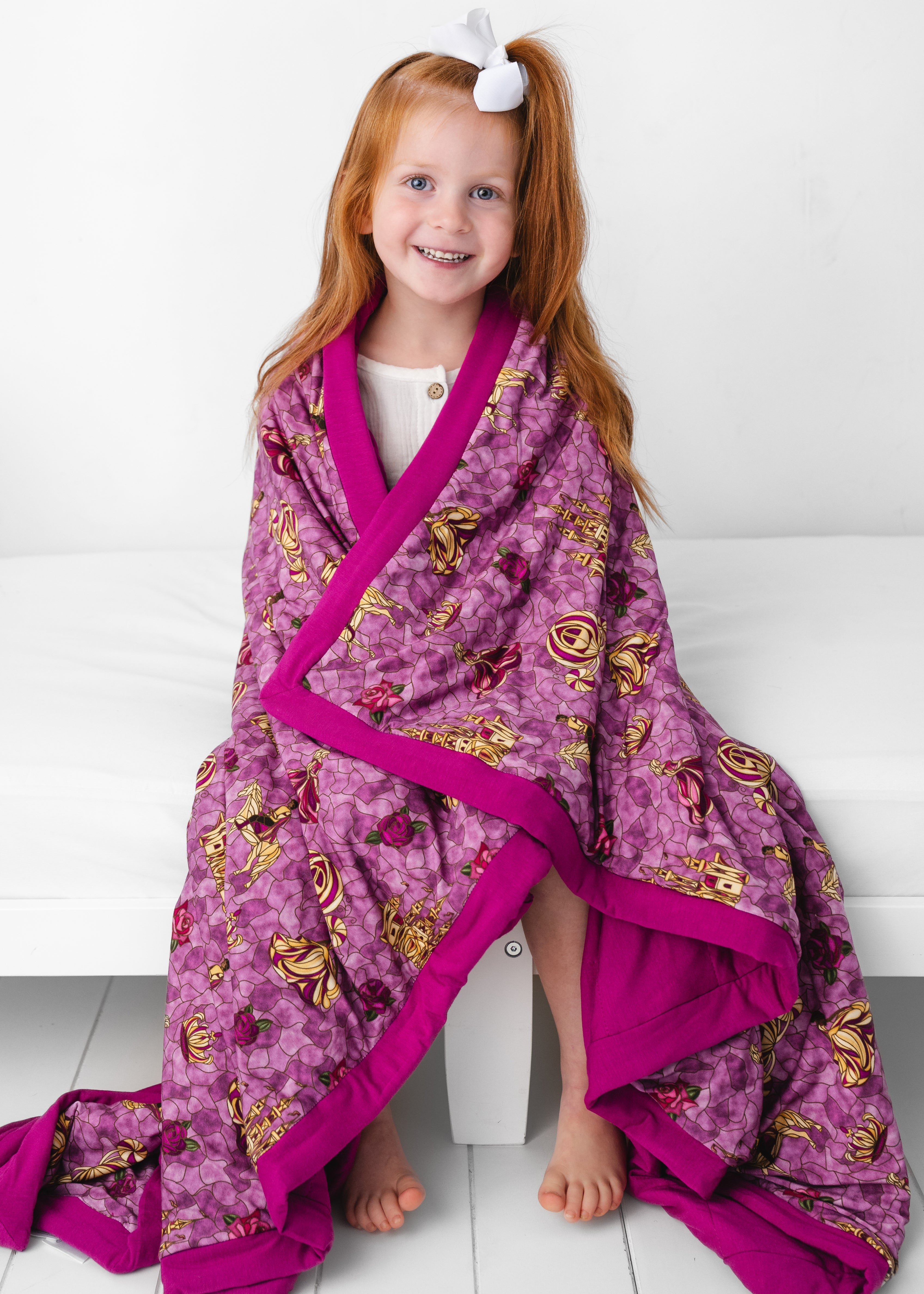 Royal Stained Glass Large Quilted Bamboo Blanket – Little Crowns & Capes