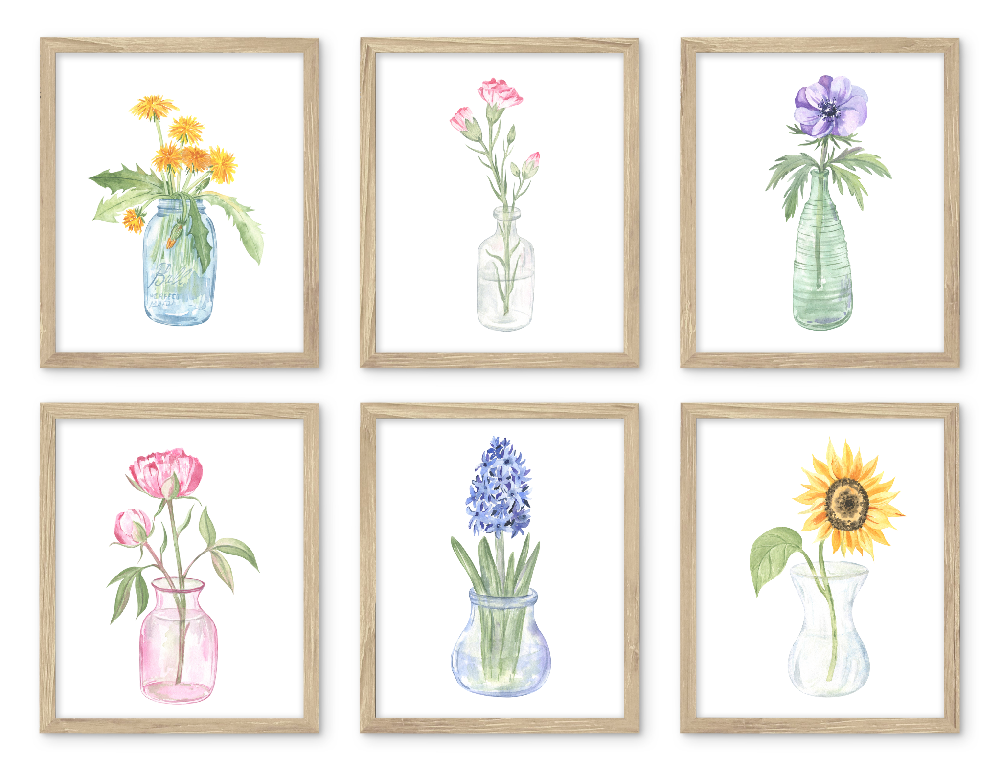 Floral Art Print Set - Flowers Nursery Art – Little Crowns & Capes