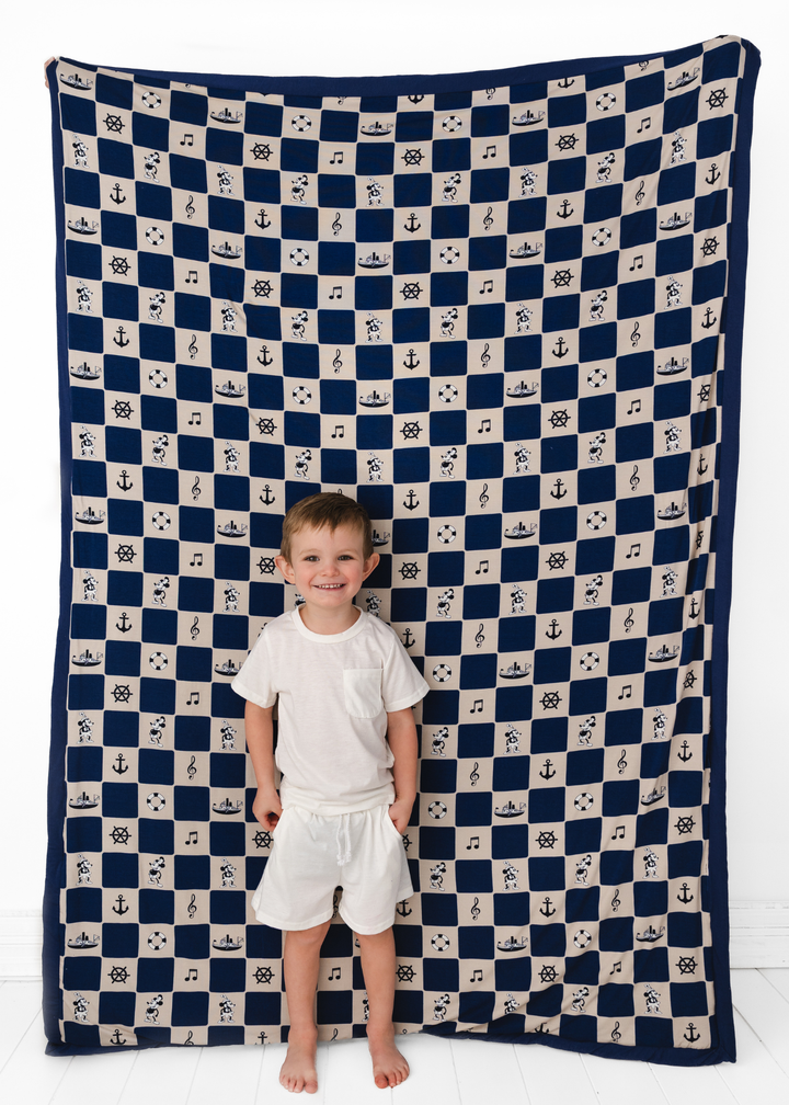 Steamboat Willie Large Quilted Bamboo Blanket – Little Crowns & Capes